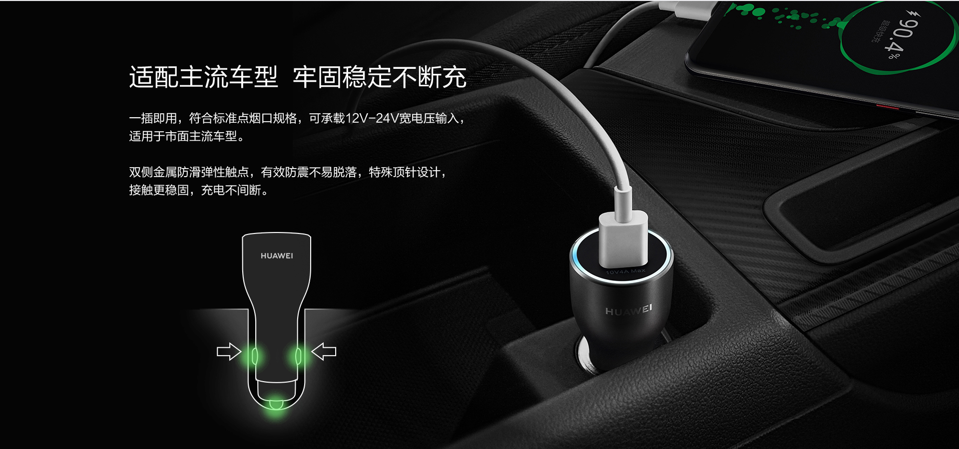 华为车载充电器SuperCharge快充(Max 40W）